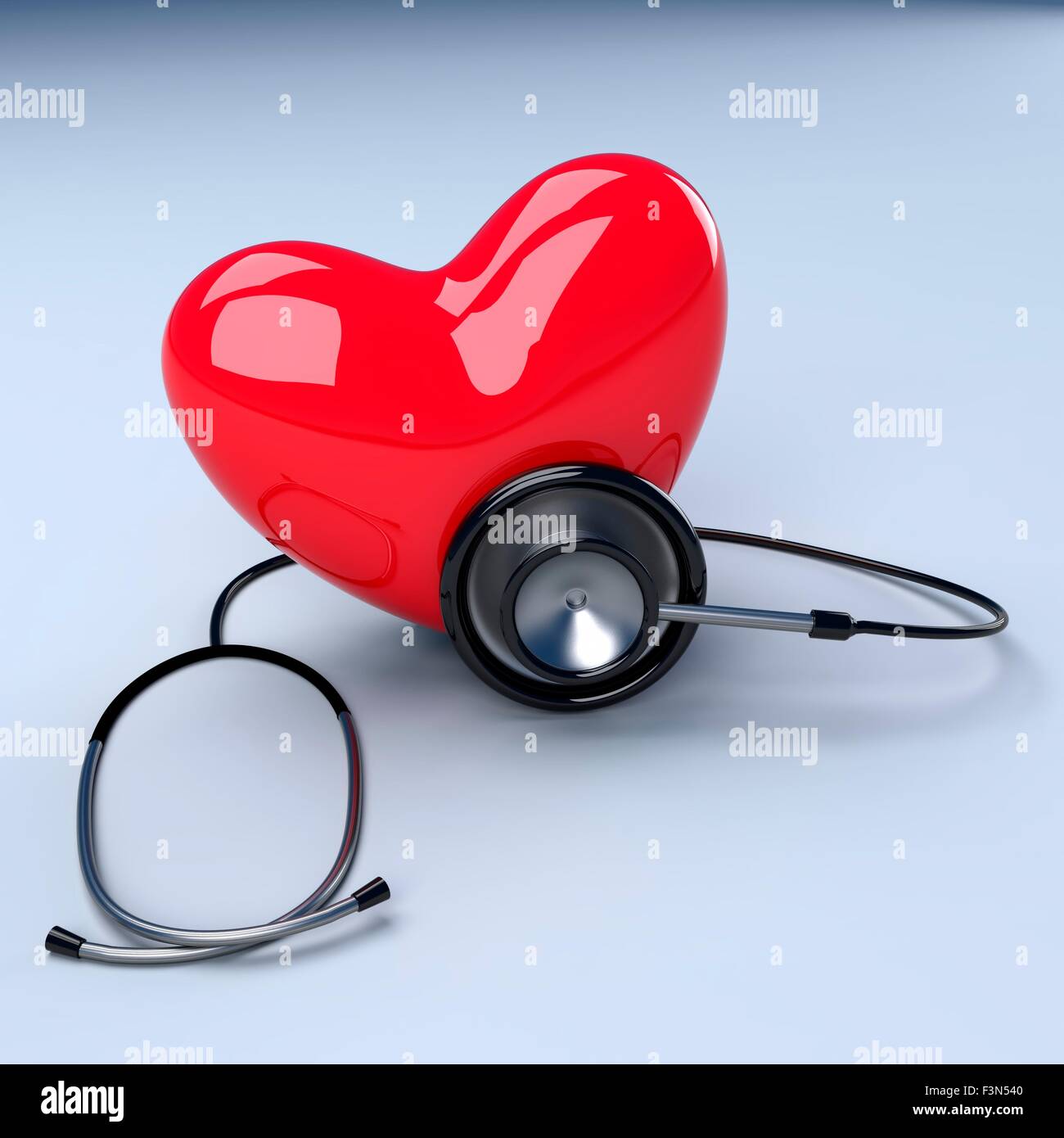 Heart with a stethoscope Stock Photo - Alamy