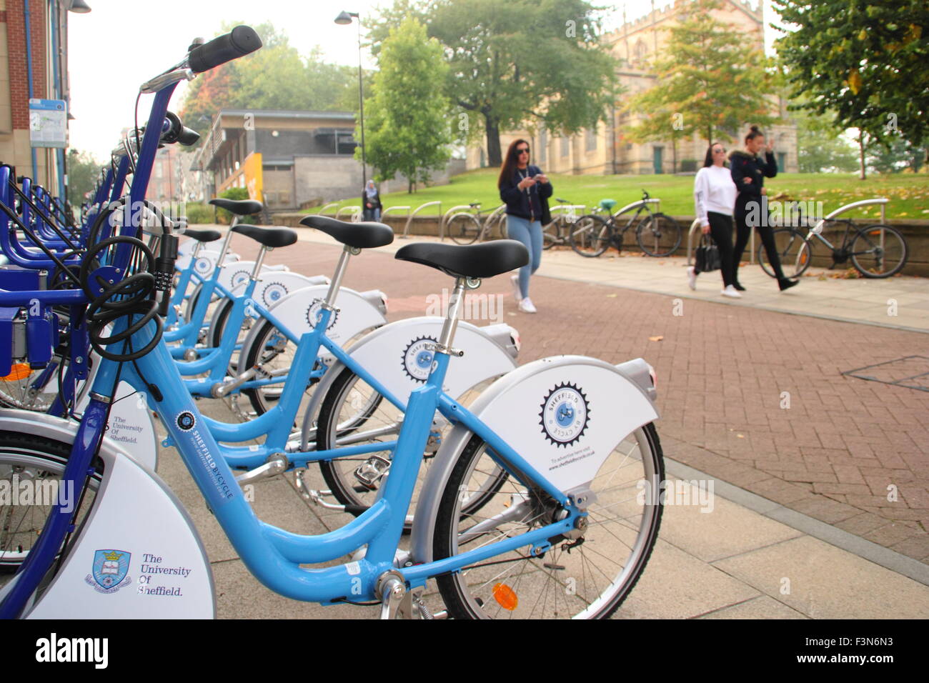 University of Sheffield's 'Sheffield bicycle' rental bicycles at the ...