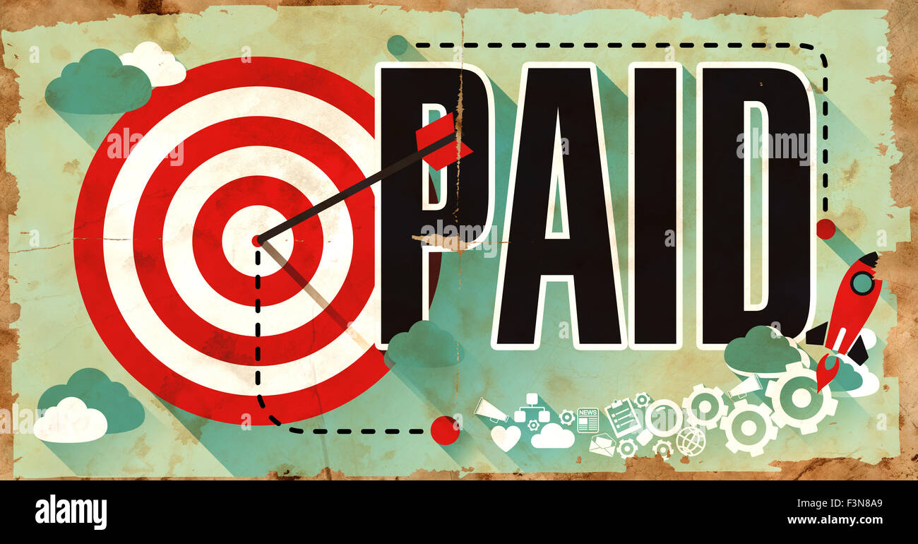 Paid - Poster in Flat Design Stock Photo - Alamy