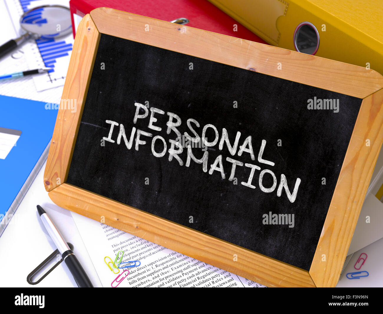 Personal Information Handwritten on Chalkboard Stock Photo - Alamy