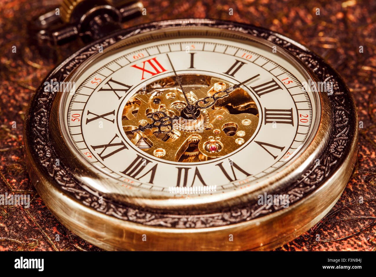 Antique clock dial close-up. Vintage pocket watch Stock Photo - Alamy