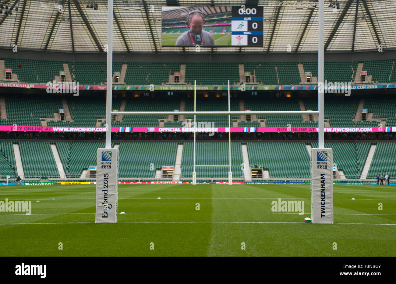 Twickenham Stadium, London, UK. 10th October, 2015. Twickenham prepares ...
