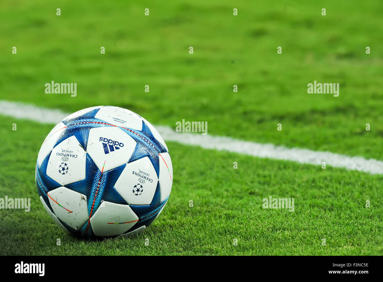 Athens, Greece- September 16, 2015: The official ball during the UEFA ...