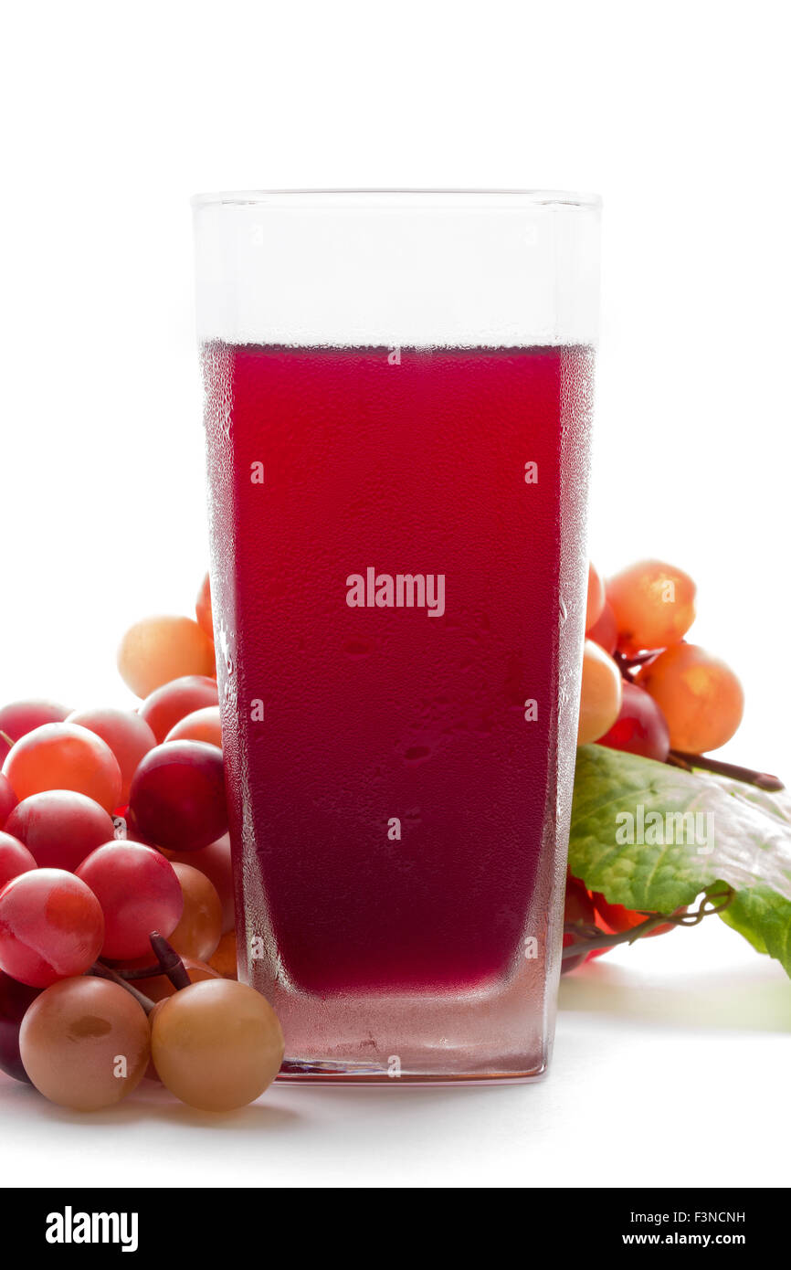 Cool grape juice for refreshment on isolated white background Stock ...