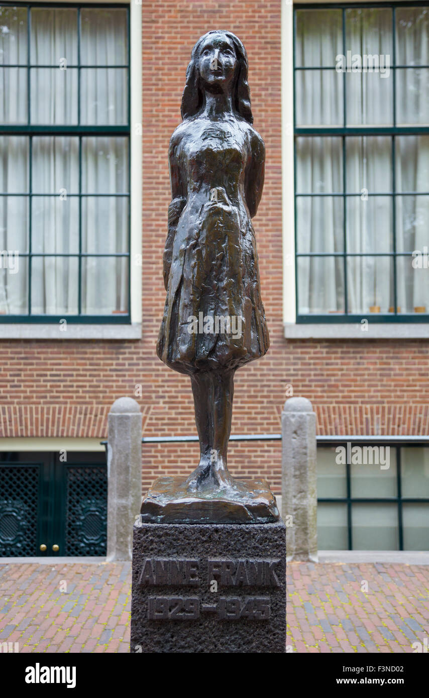 Statue of Anne Frank, by Mari Andriessen, outside the Westerkerk in ...