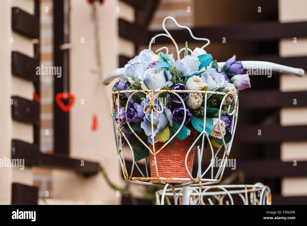 Bouquet of Flowers on a bike Stock Photo - Alamy