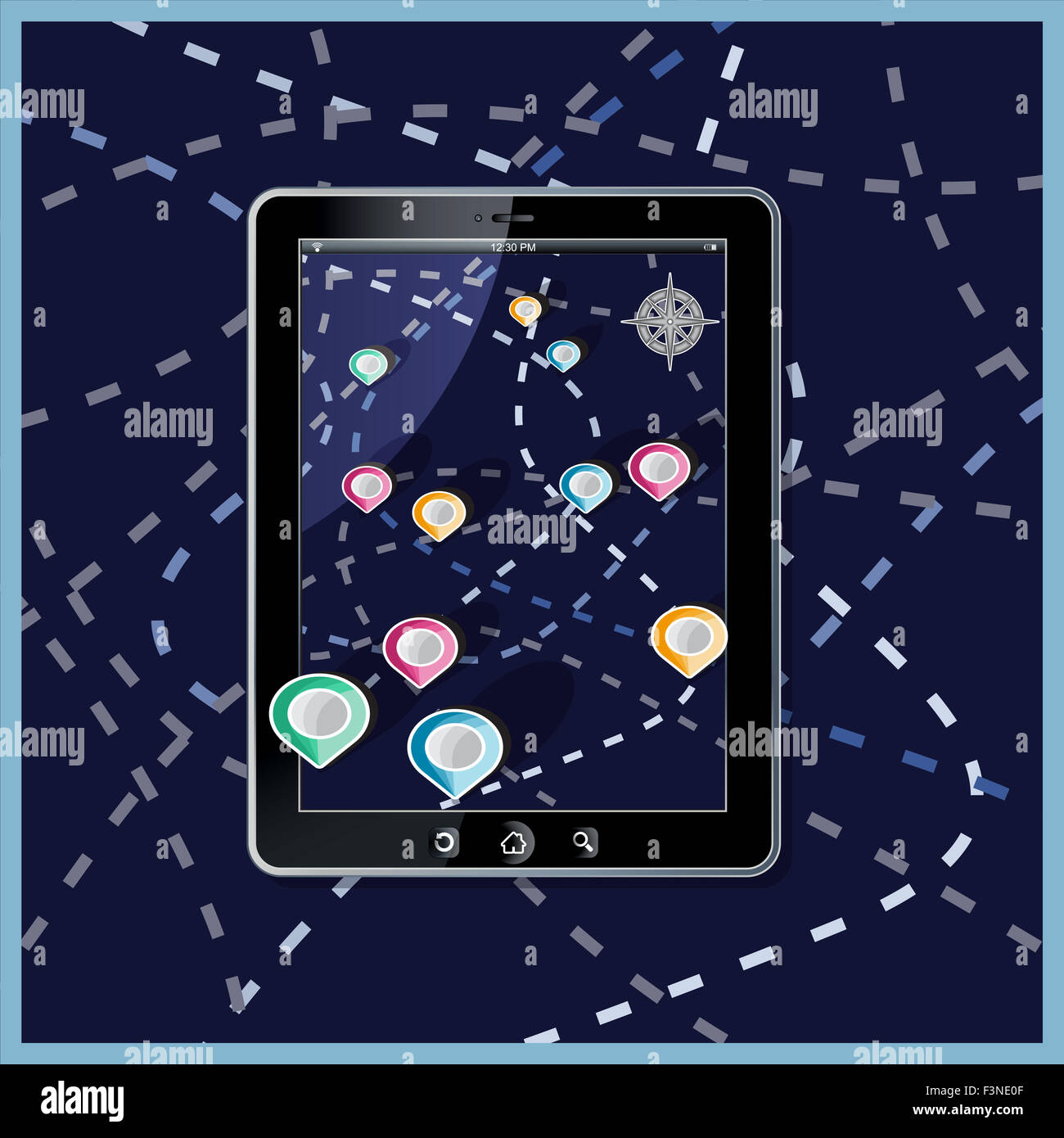 App Navigation in modern flat screen gadget Stock Photo - Alamy