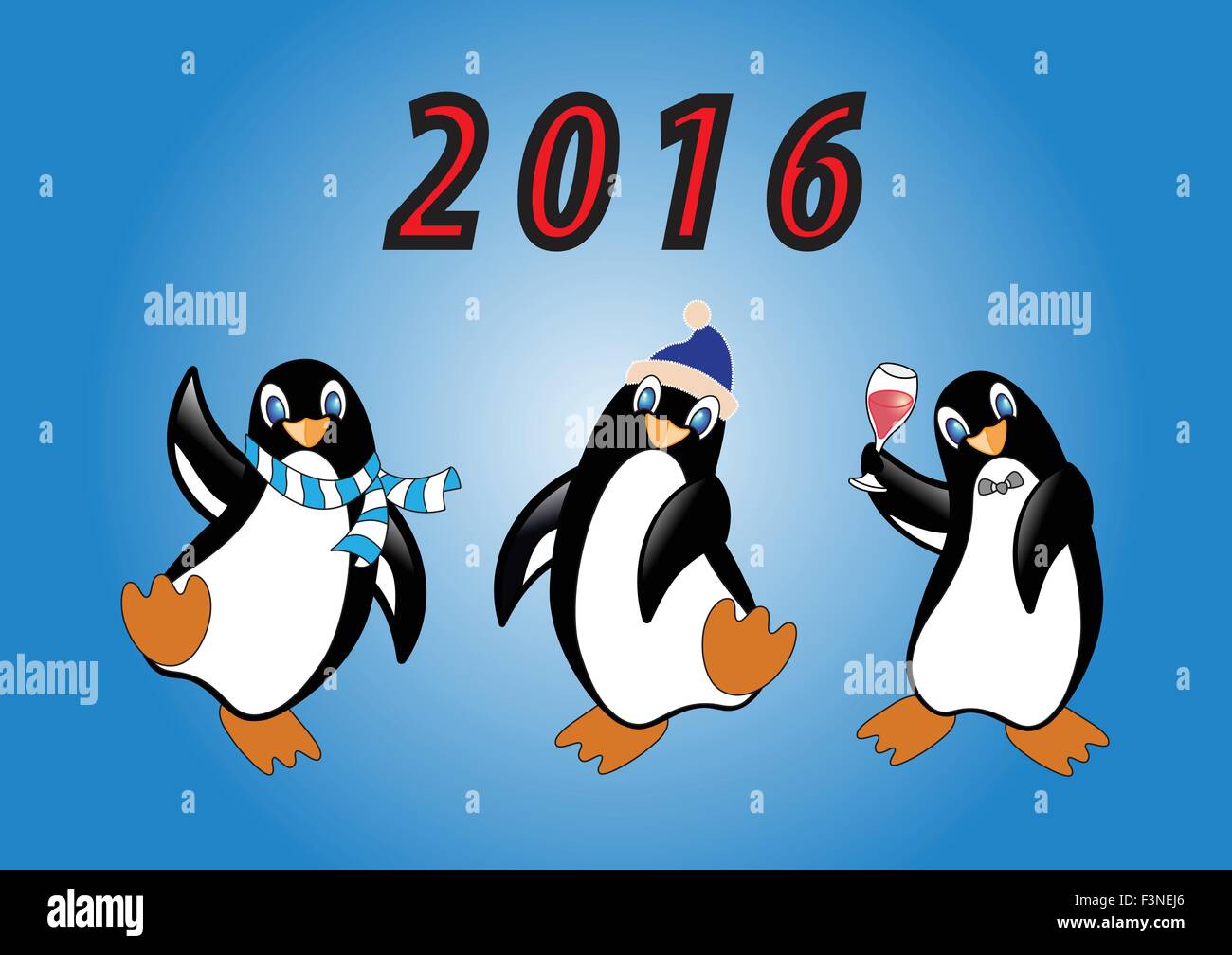penguin new year Stock Vector Image & Art - Alamy