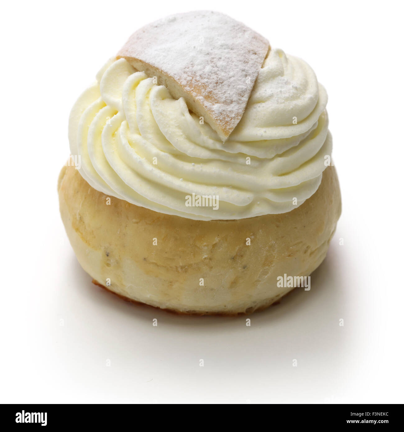 homemade semla, swedish sweet roll isolated on white background Stock ...