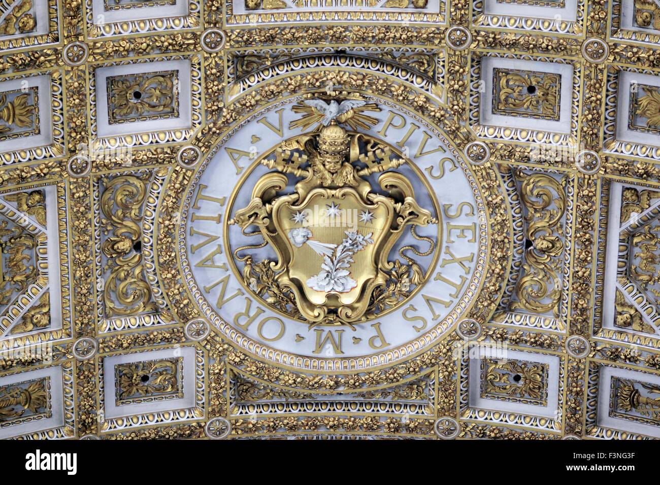 Rome, Italy. 12th July, 2015. View of the papal seal at the St. Peter's ...
