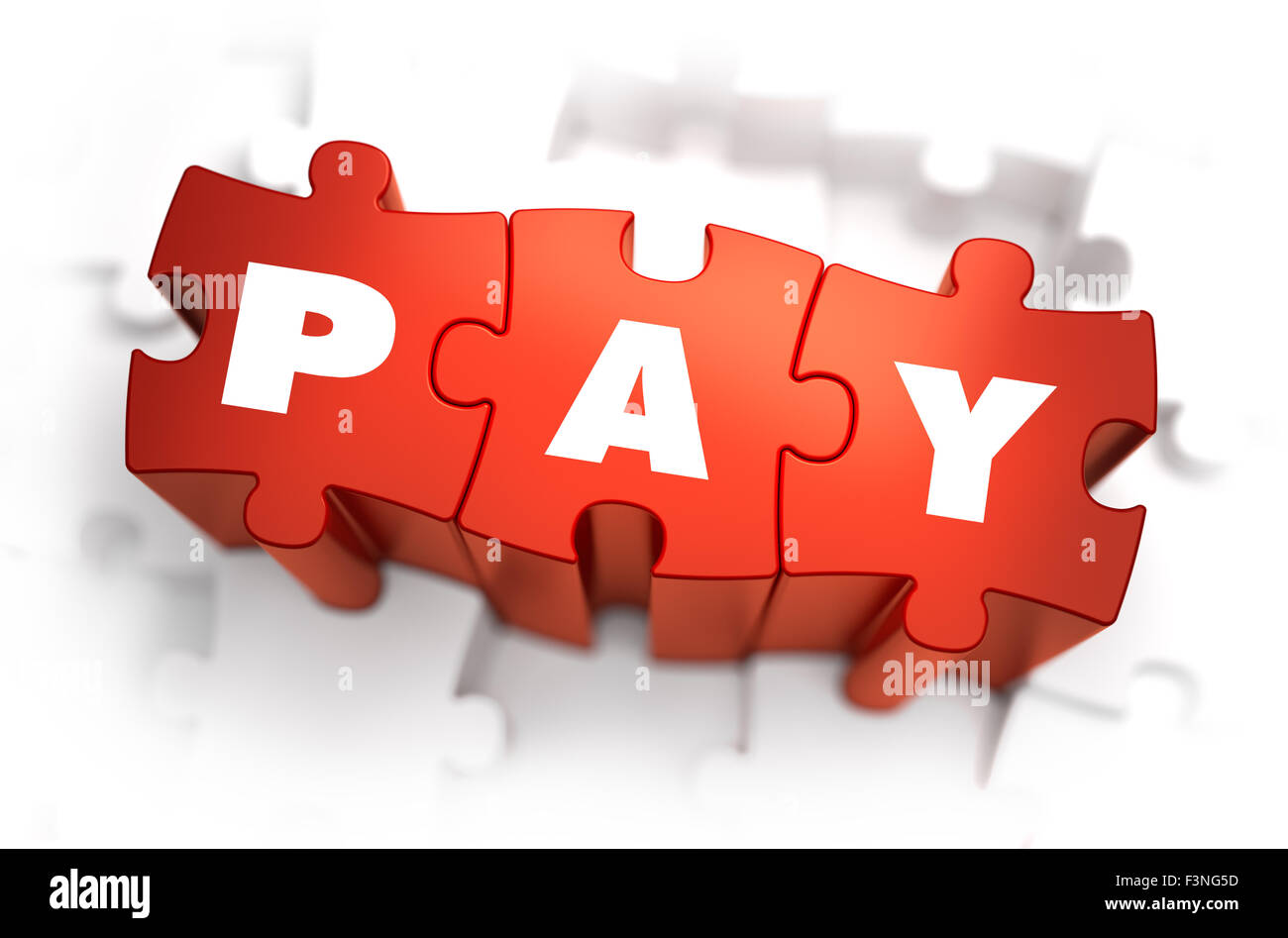 Pay - White Word on Red Puzzles Stock Photo - Alamy