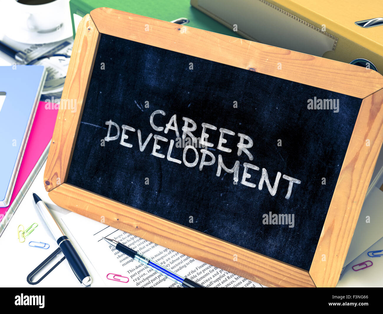Career Development Handwritten by white Chalk on a Blackboard Stock ...