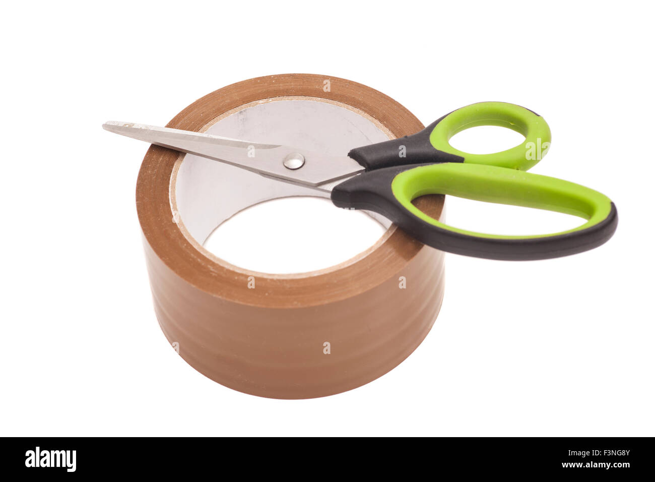 Scissors And Roll Of Duct Tape isolated on white Stock Photo - Alamy