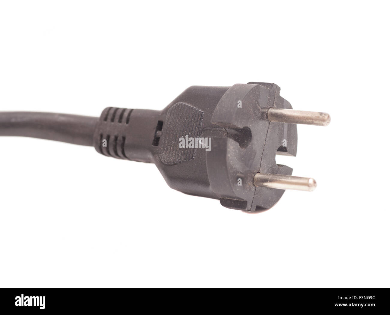 Black plug isolated on white background Stock Photo - Alamy