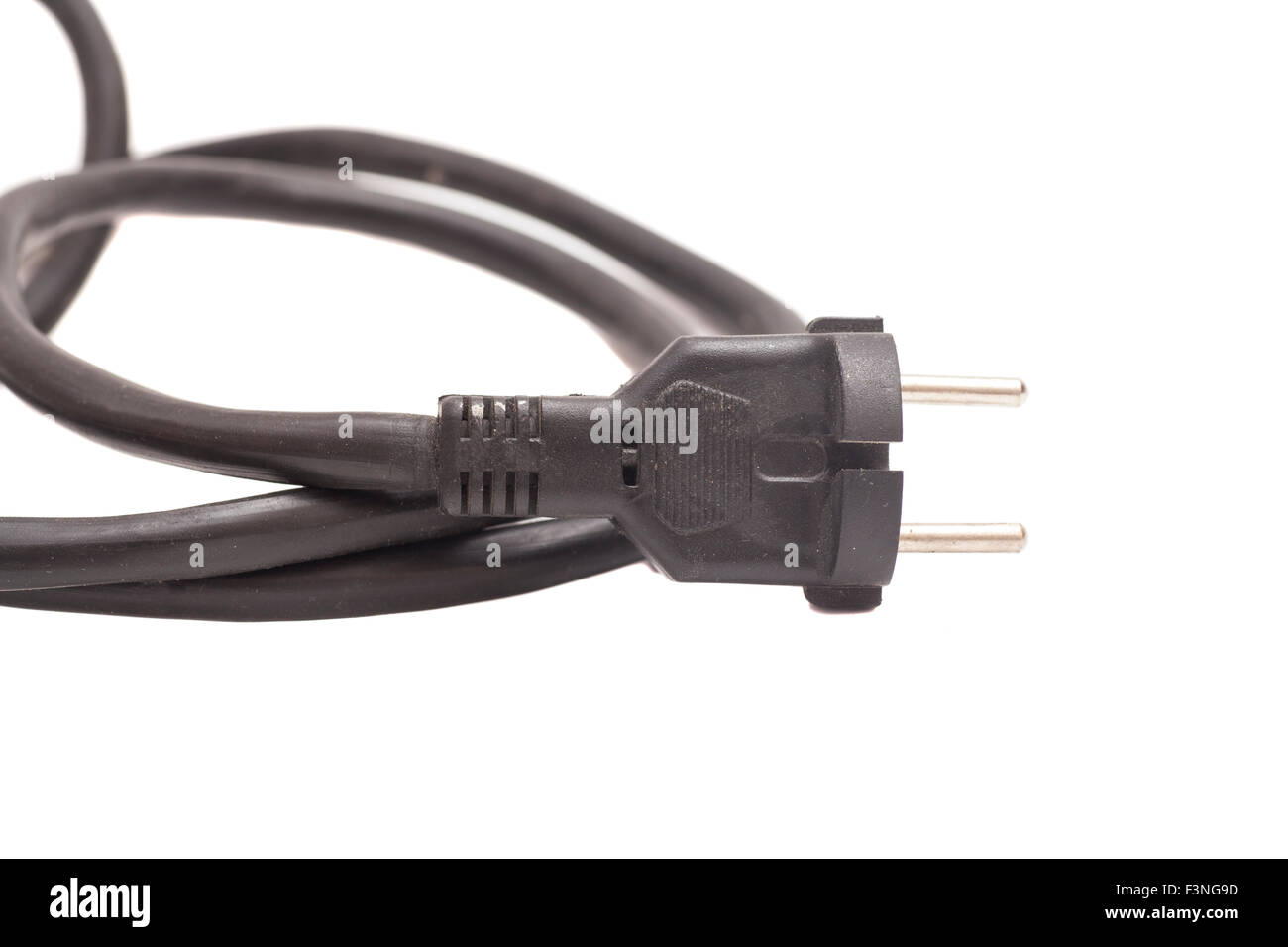 Black plug isolated on white background Stock Photo - Alamy