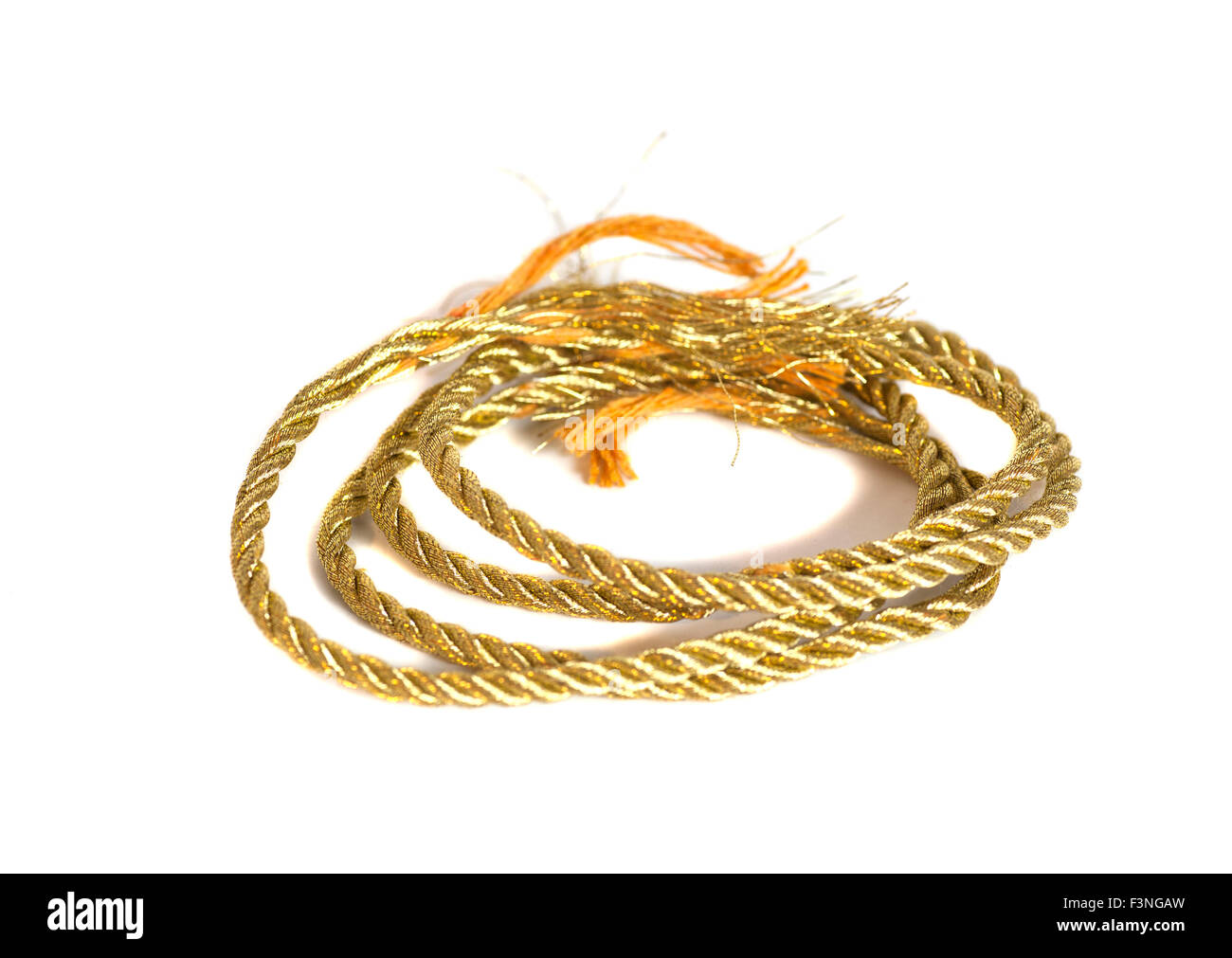 golden rope isolated on white background Stock Photo - Alamy