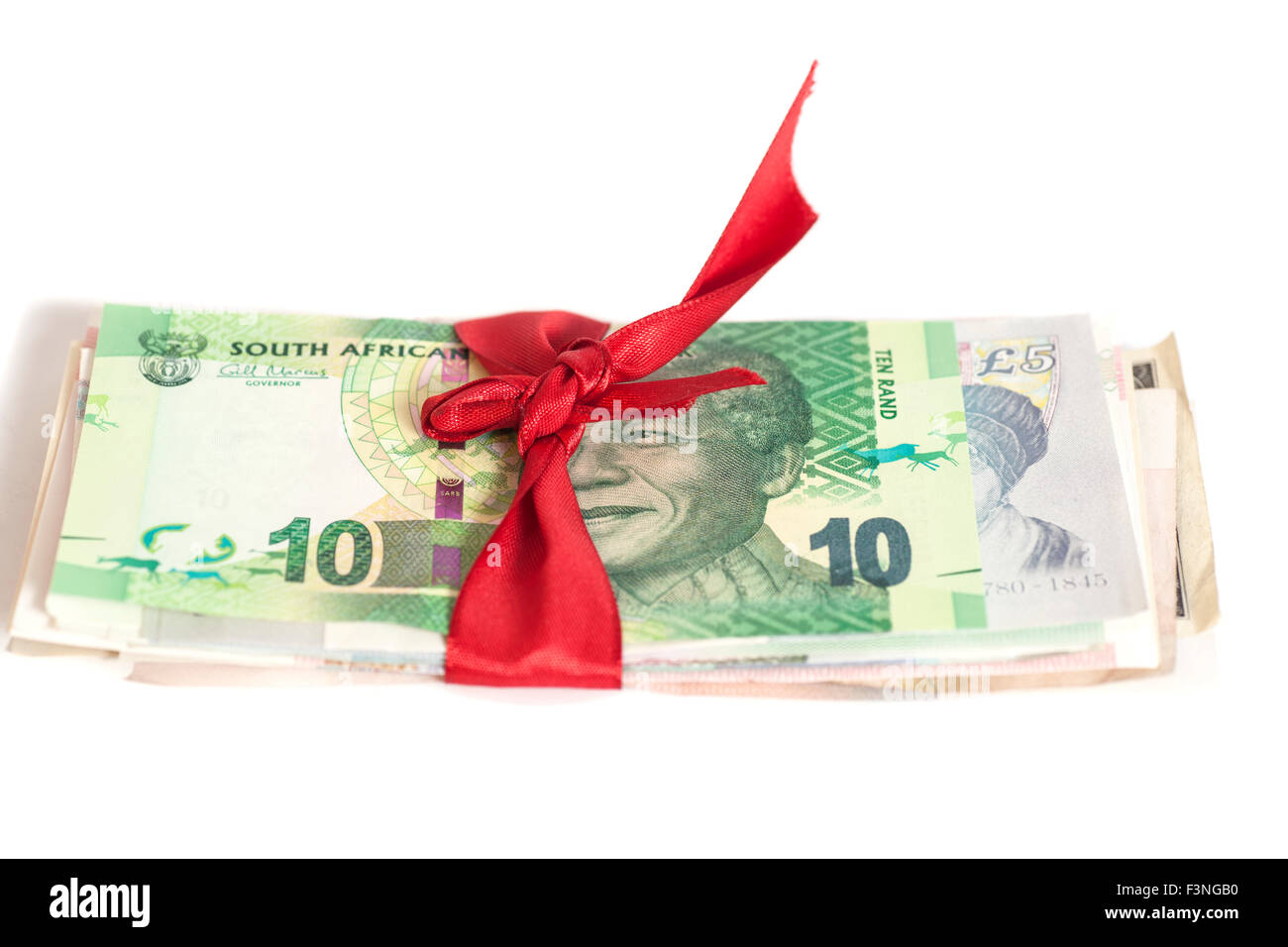 Gift of money isolated on white Stock Photo - Alamy