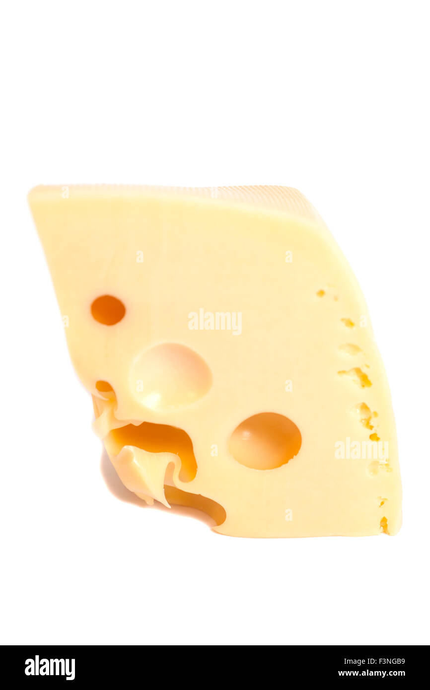 cheese chunk isolated on white Stock Photo - Alamy