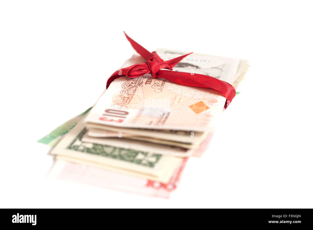 Gift of money isolated on white Stock Photo - Alamy