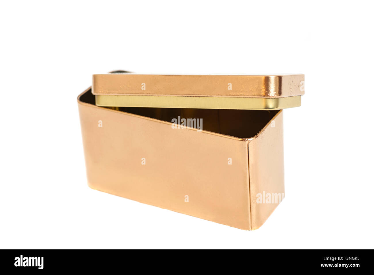 Golden Metal Box isolated Stock Photo - Alamy