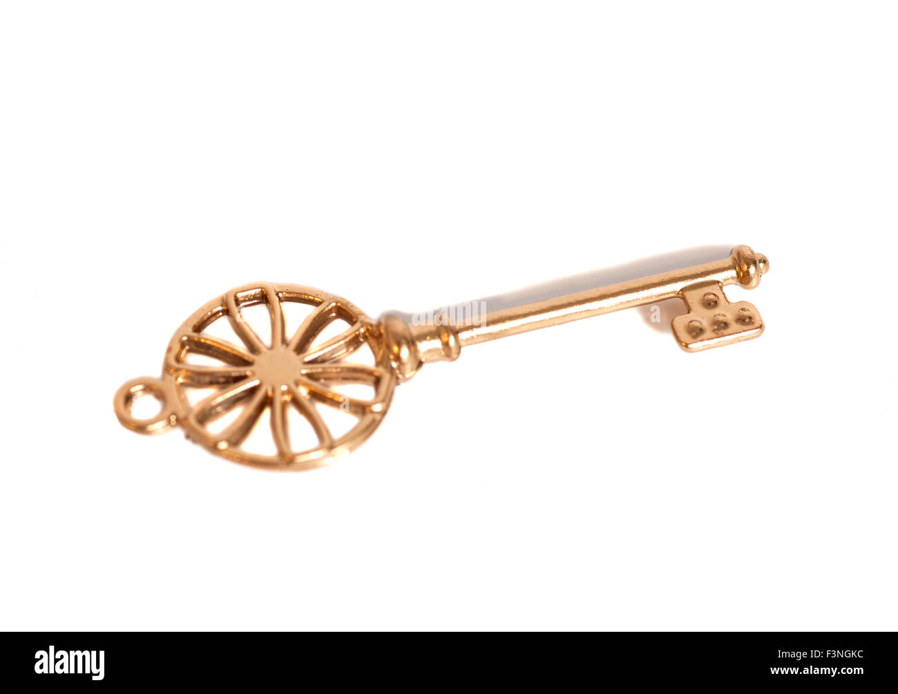 Golden Key isolated on white background Stock Photo - Alamy