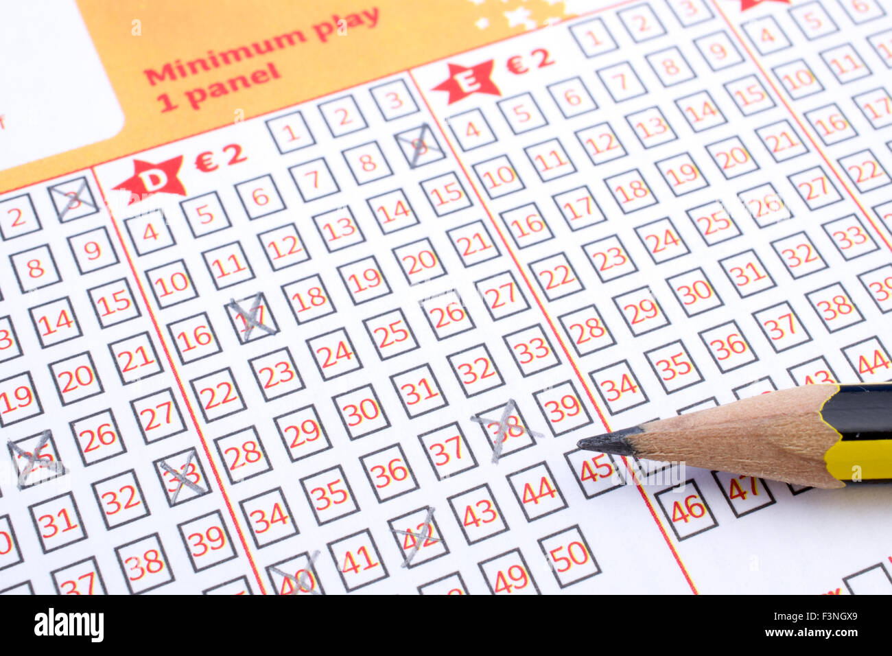 Lotto ticket numbers hi-res stock photography and images - Alamy