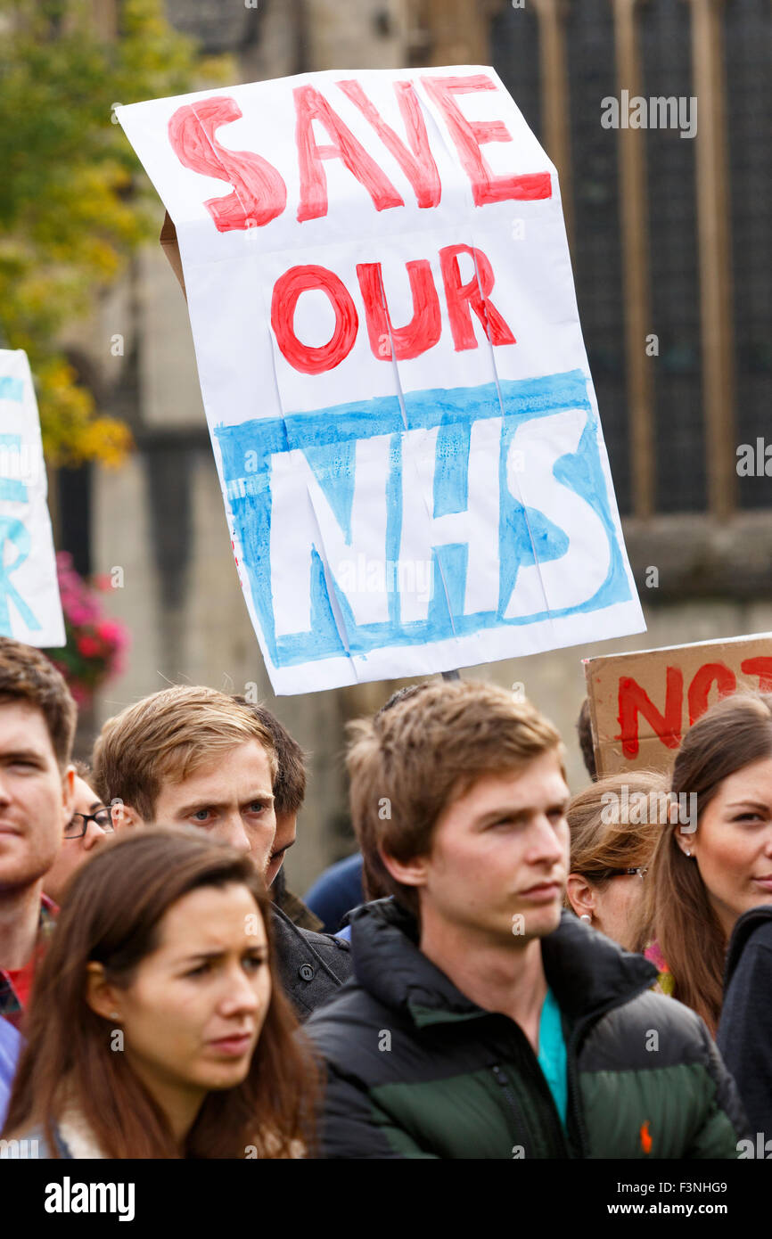 Bristol, UK, 10th October, 2015. NHS staff and members of the public ...