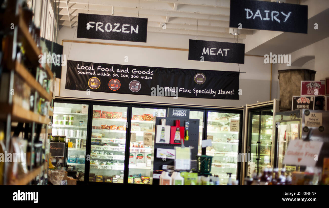 Grocery Store with an emphasis on local products, Pennsylvania, USA ...