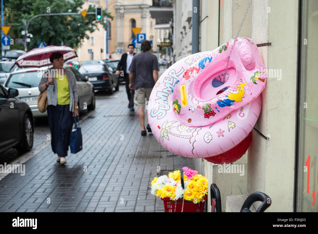 poland rain street Poznan Stock Photo - Alamy