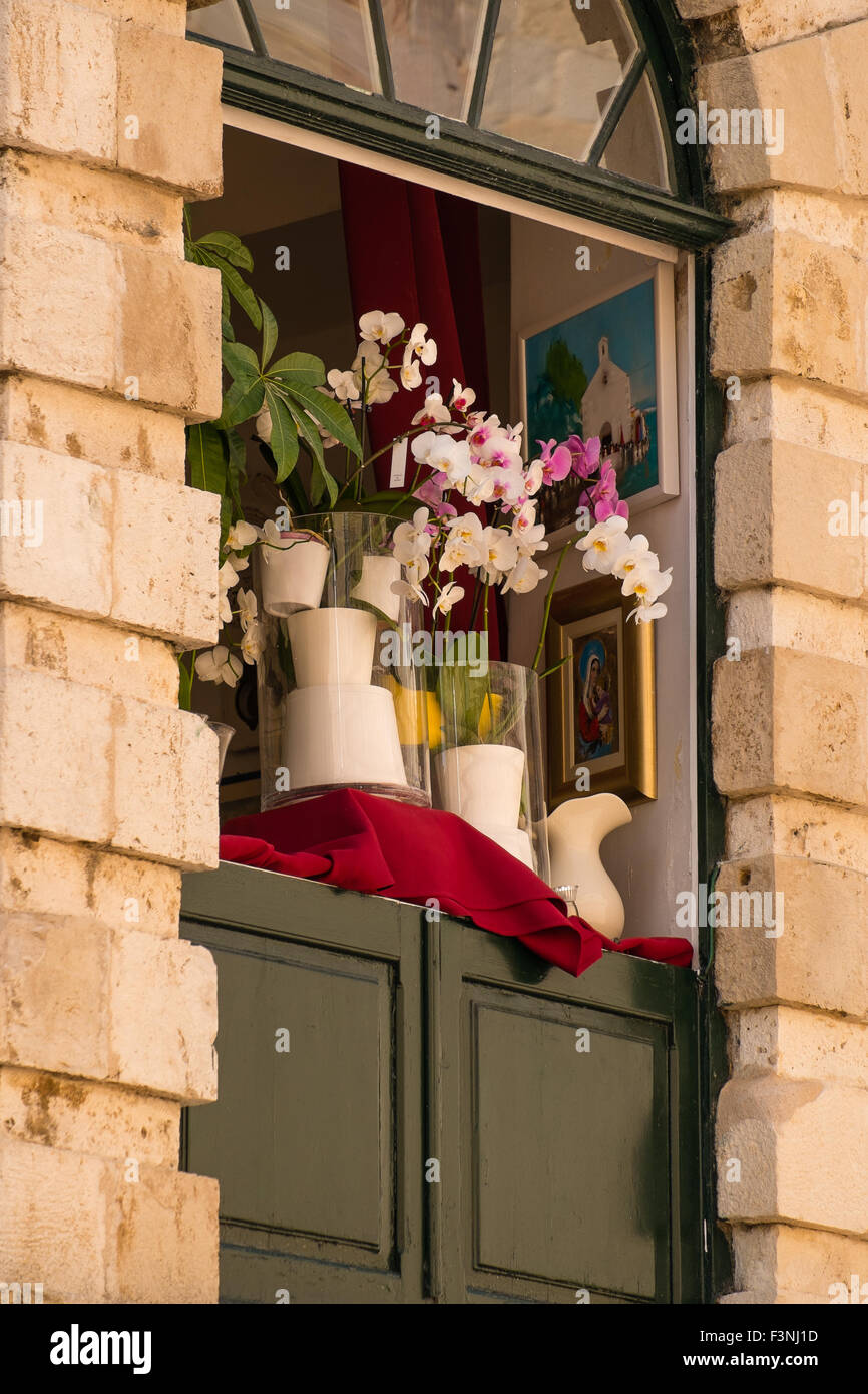 Flowers in window Stock Photo - Alamy
