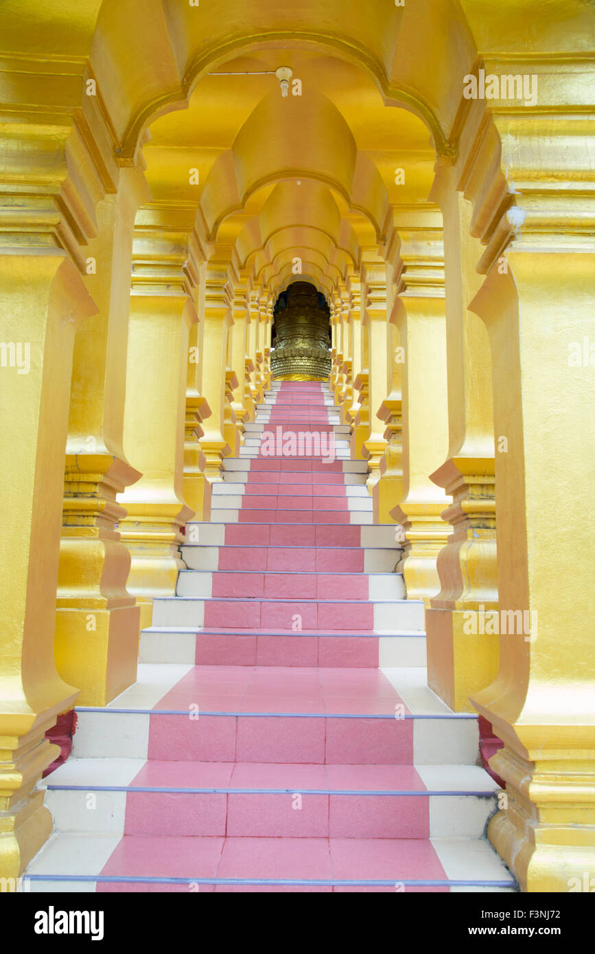 Walking into the temple stairs in thailand Stock Photo - Alamy