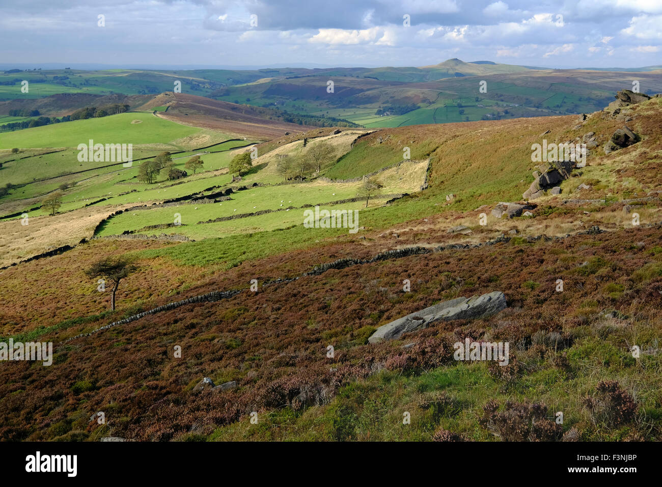 Looking from the Roaches to Back Forest, Gradbach, Wincle and ...