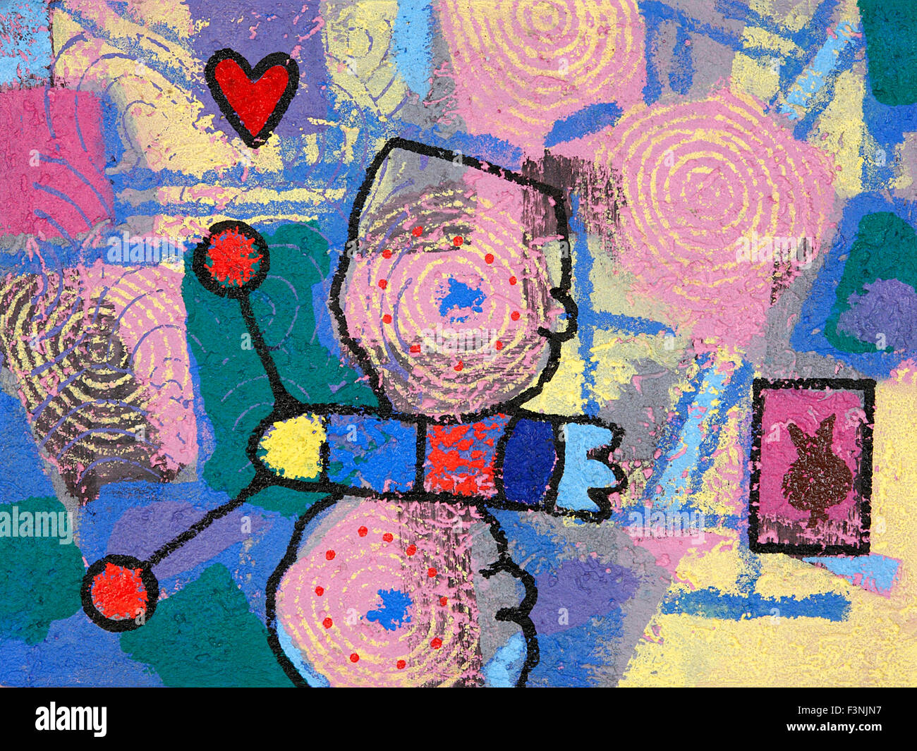 canvas with painting from german artist otmar alt and israeli artist ...