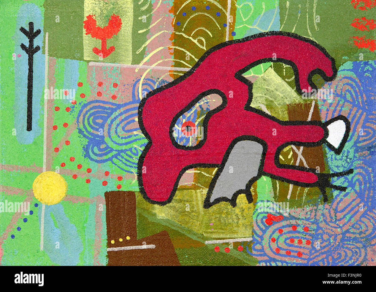 canvas with painting from german artist otmar alt and israeli artist ...