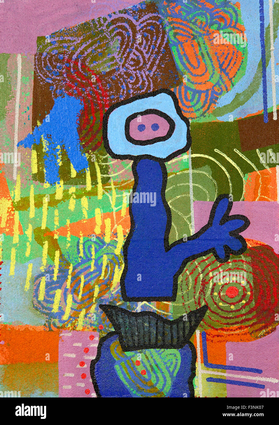canvas with painting from german artist otmar alt and israeli artist ...
