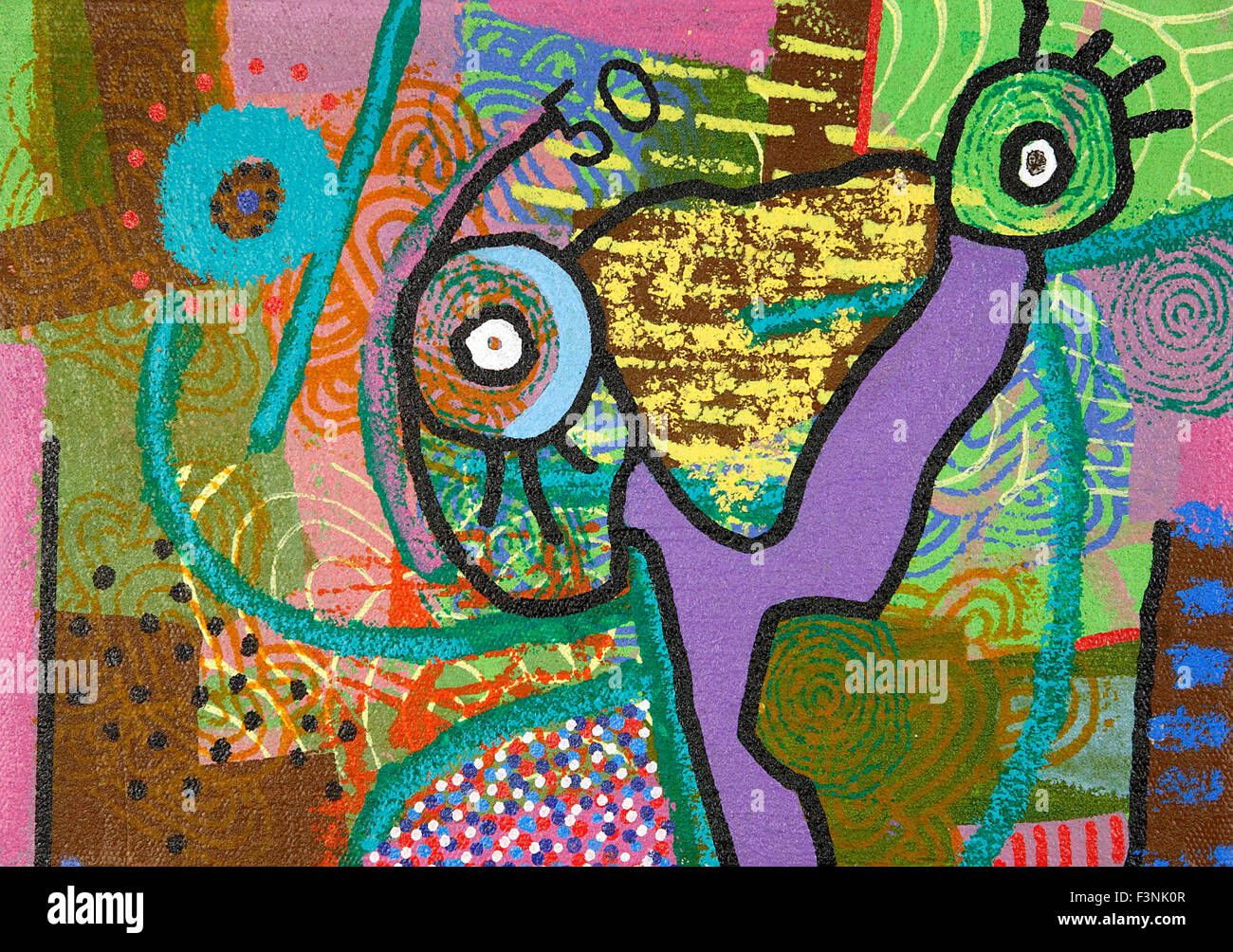 canvas with painting from german artist otmar alt and israeli artist ...