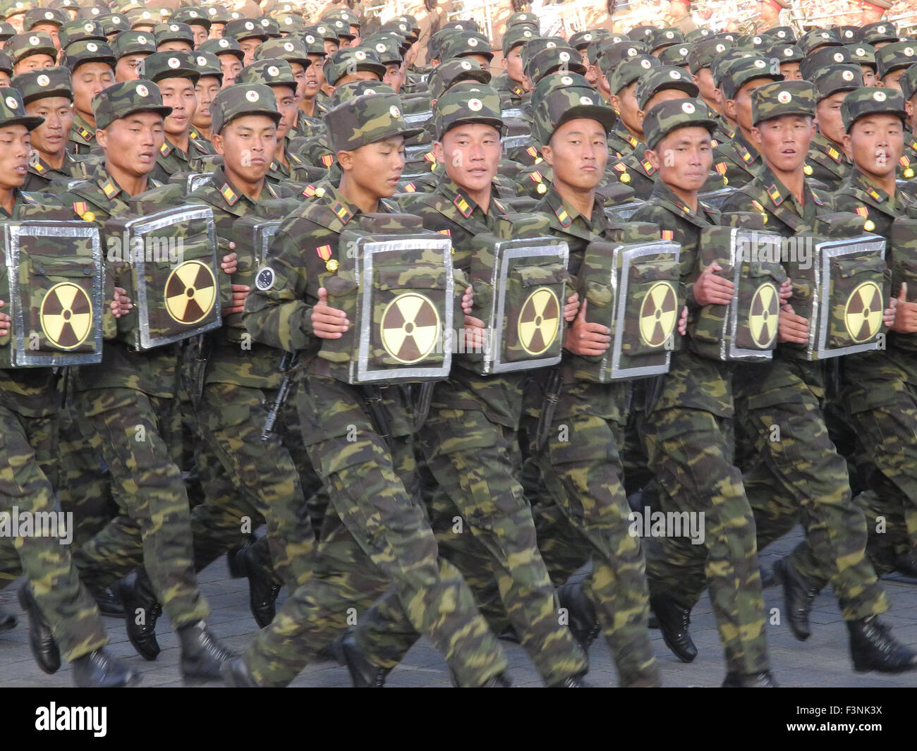 Pyongyang, North Korea. 10th Oct, 2015. Soldiers march during the ...