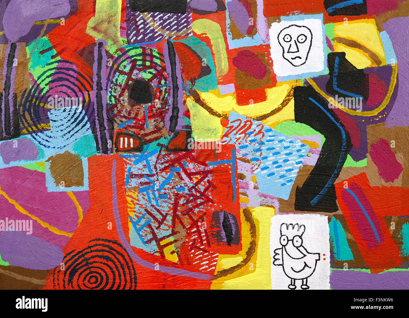 canvas with painting from german artist otmar alt and israeli artist ...