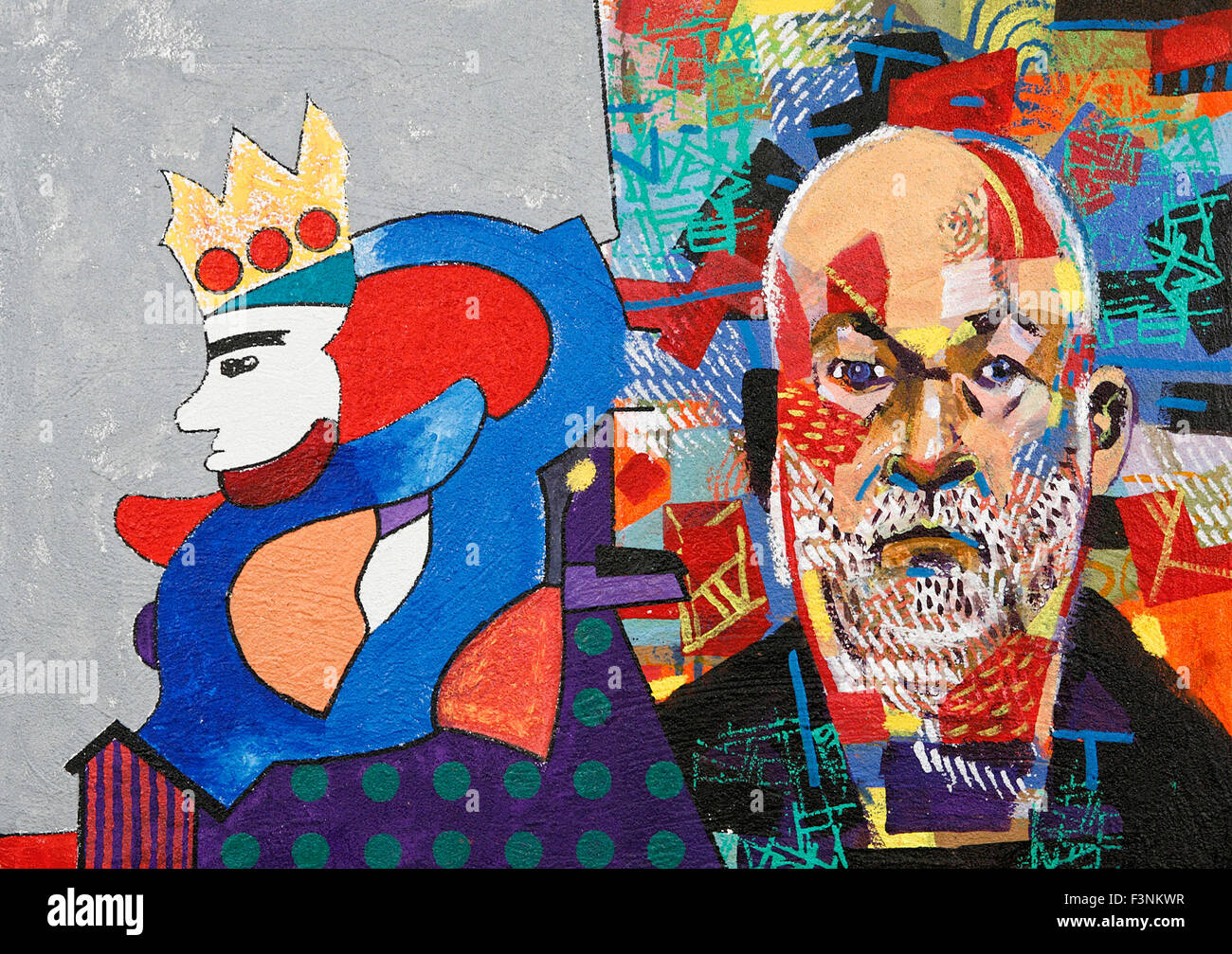 canvas with painting from german artist otmar alt and israeli artist ...