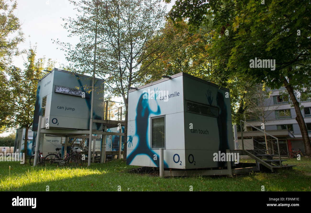 So-called residential cubes of the Freimann student housing complex in ...