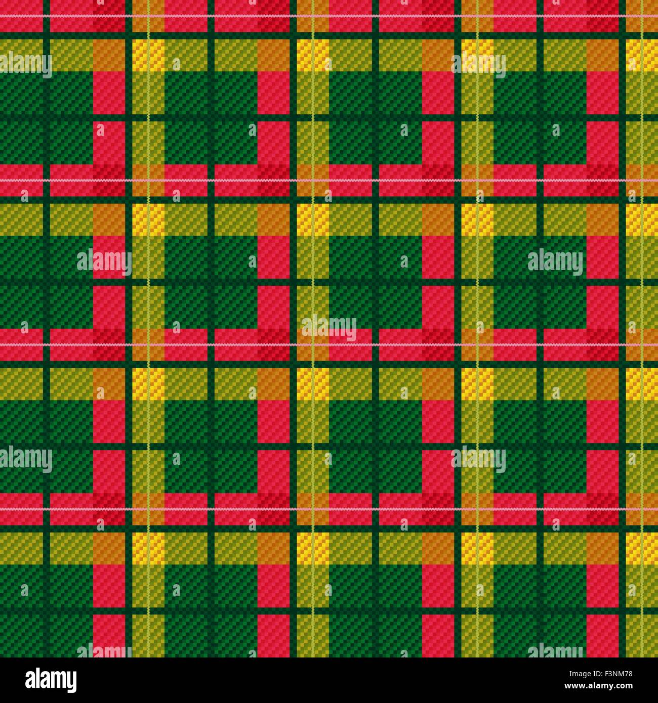 Seamless checkered shades of red, green and yellow vector pattern as a ...
