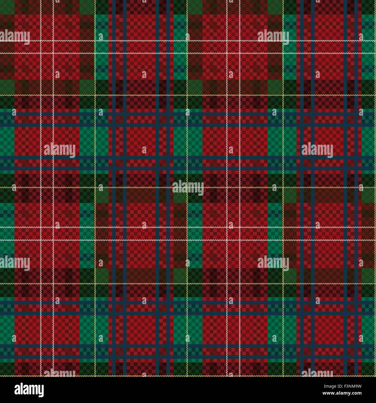 Seamless checkered shades of red and green vector pattern as a tartan ...