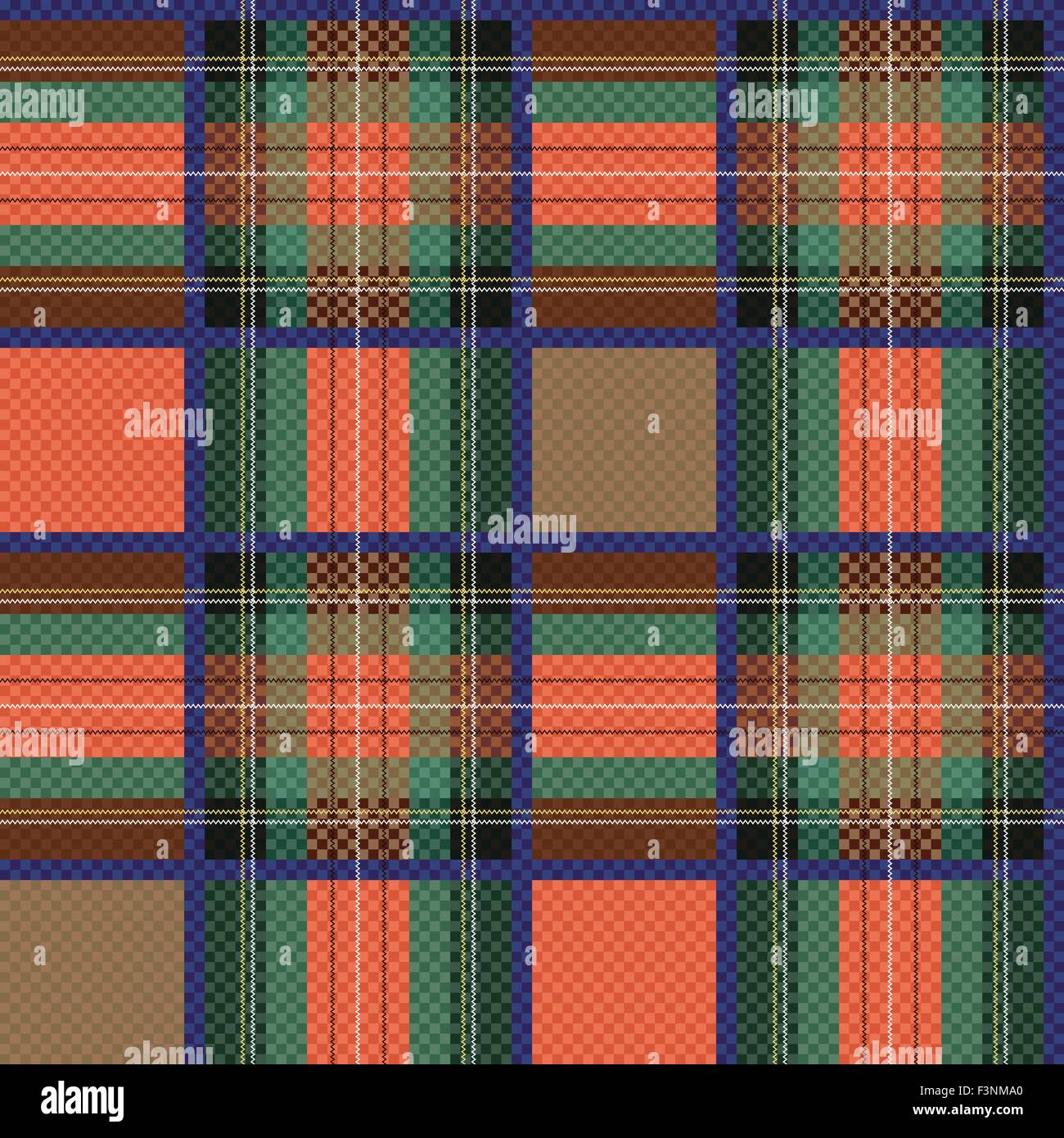 Seamless checkered shades of green, red and brown vector pattern as a ...