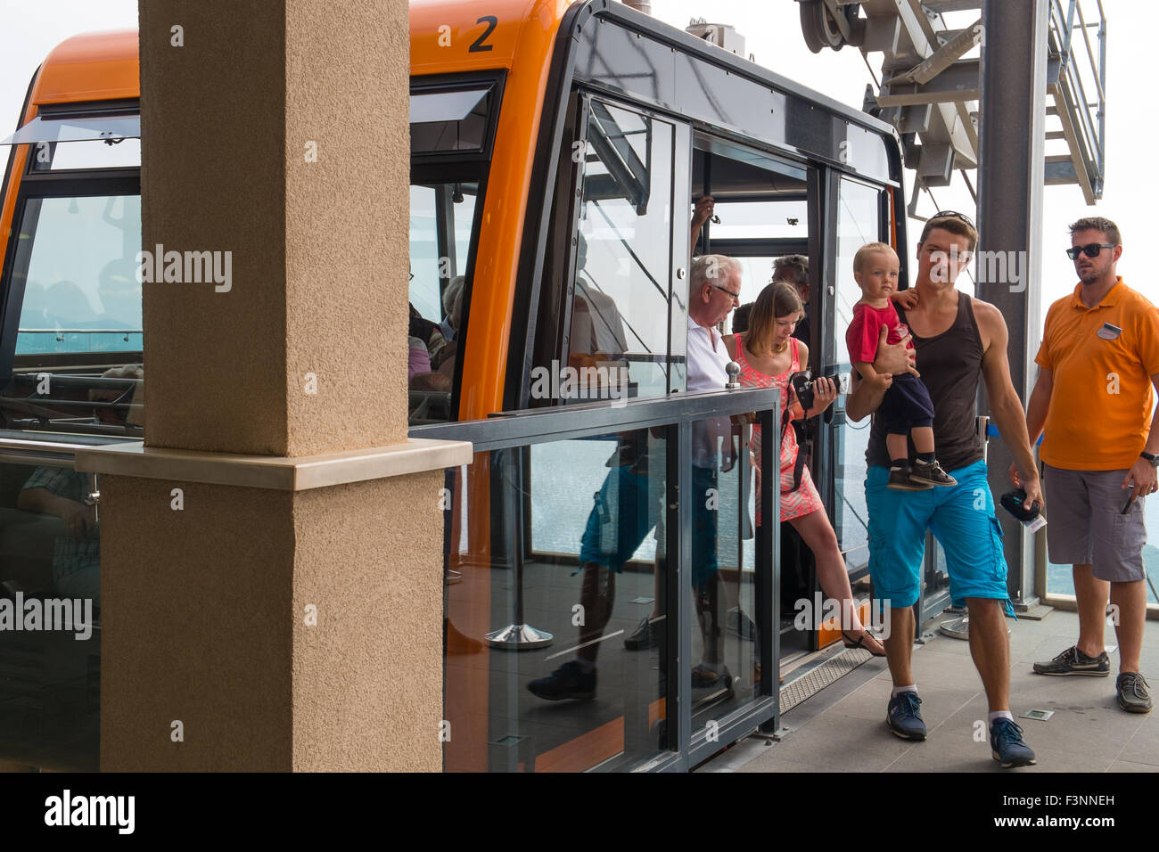 Cable car docking station Stock Photo - Alamy