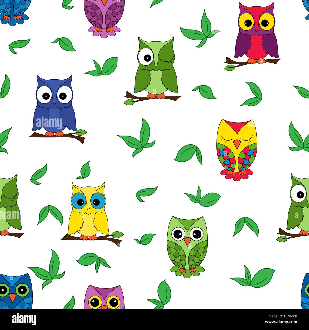Animated Colourful Owls