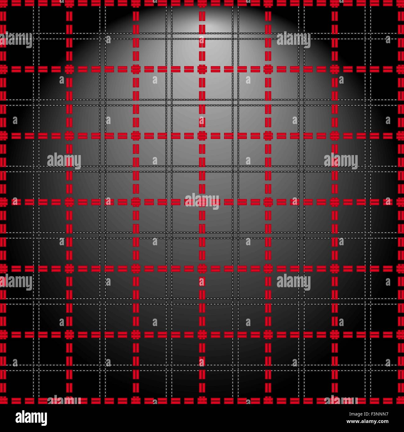 Red grid of double dashed lines on abstract lighting background, vector ...
