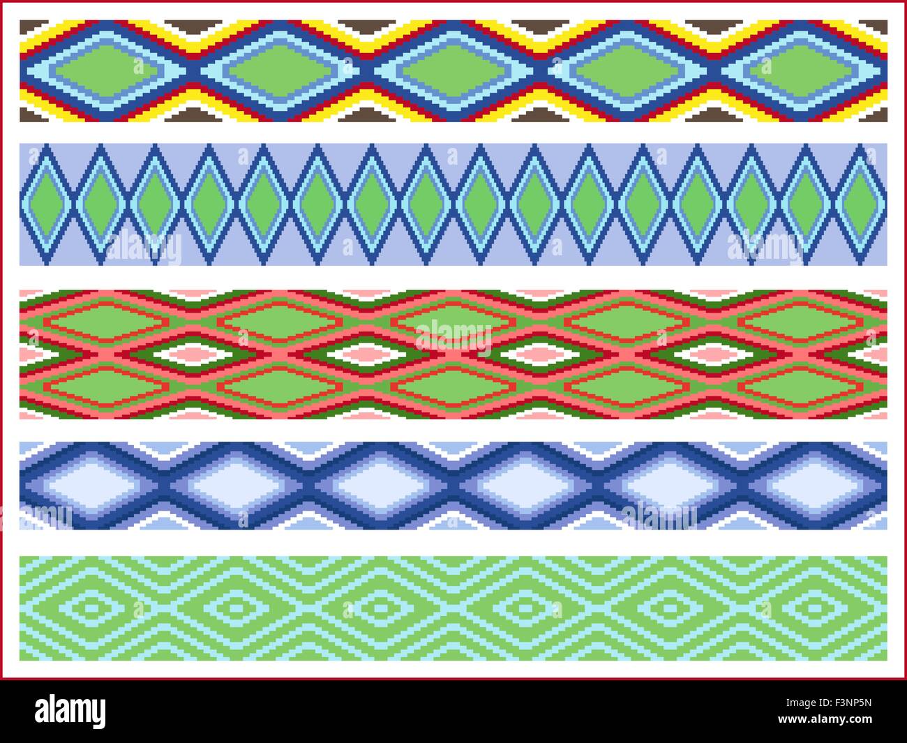 Set of five various seamless simple vector patterns in the form of ...