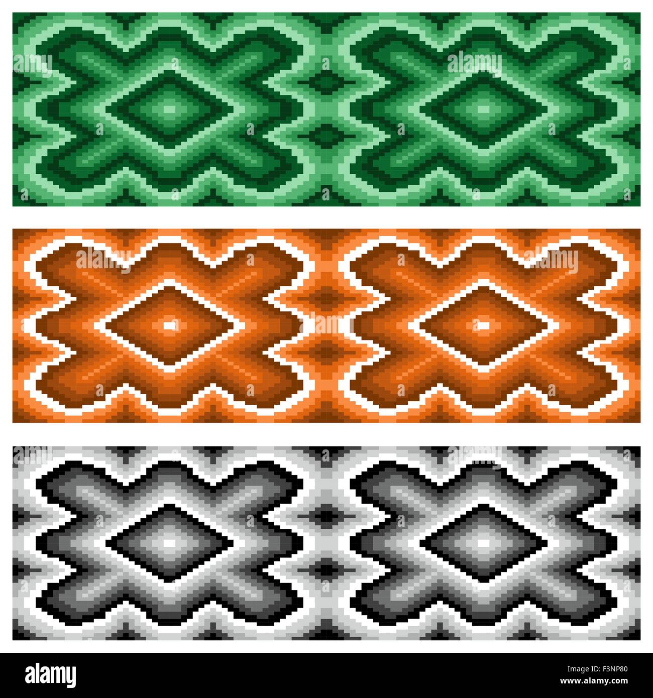 Set of three seamless simple vector patterns in the form of ornamental ...