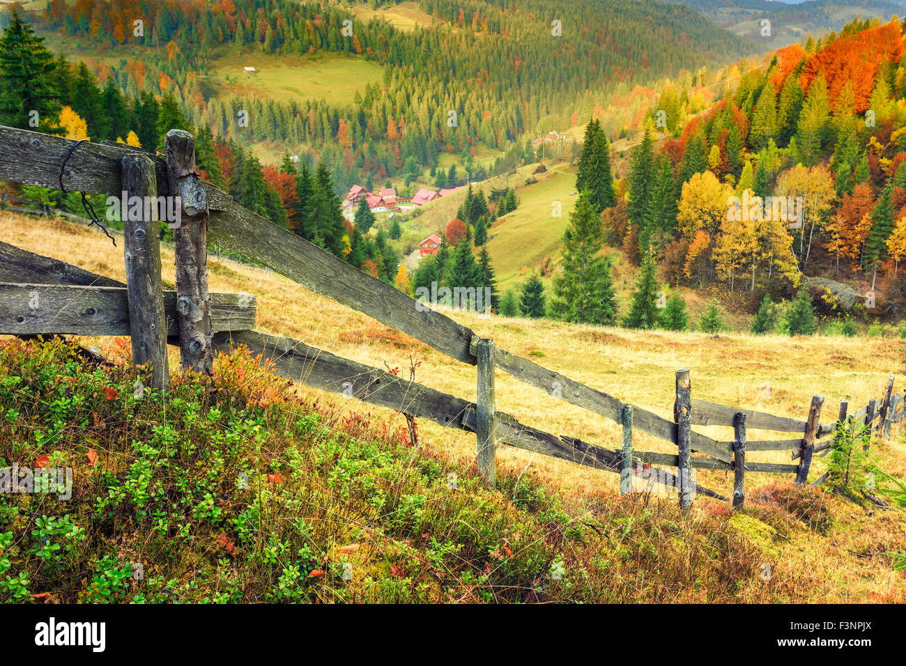 Fence in landscape hi-res stock photography and images - Alamy