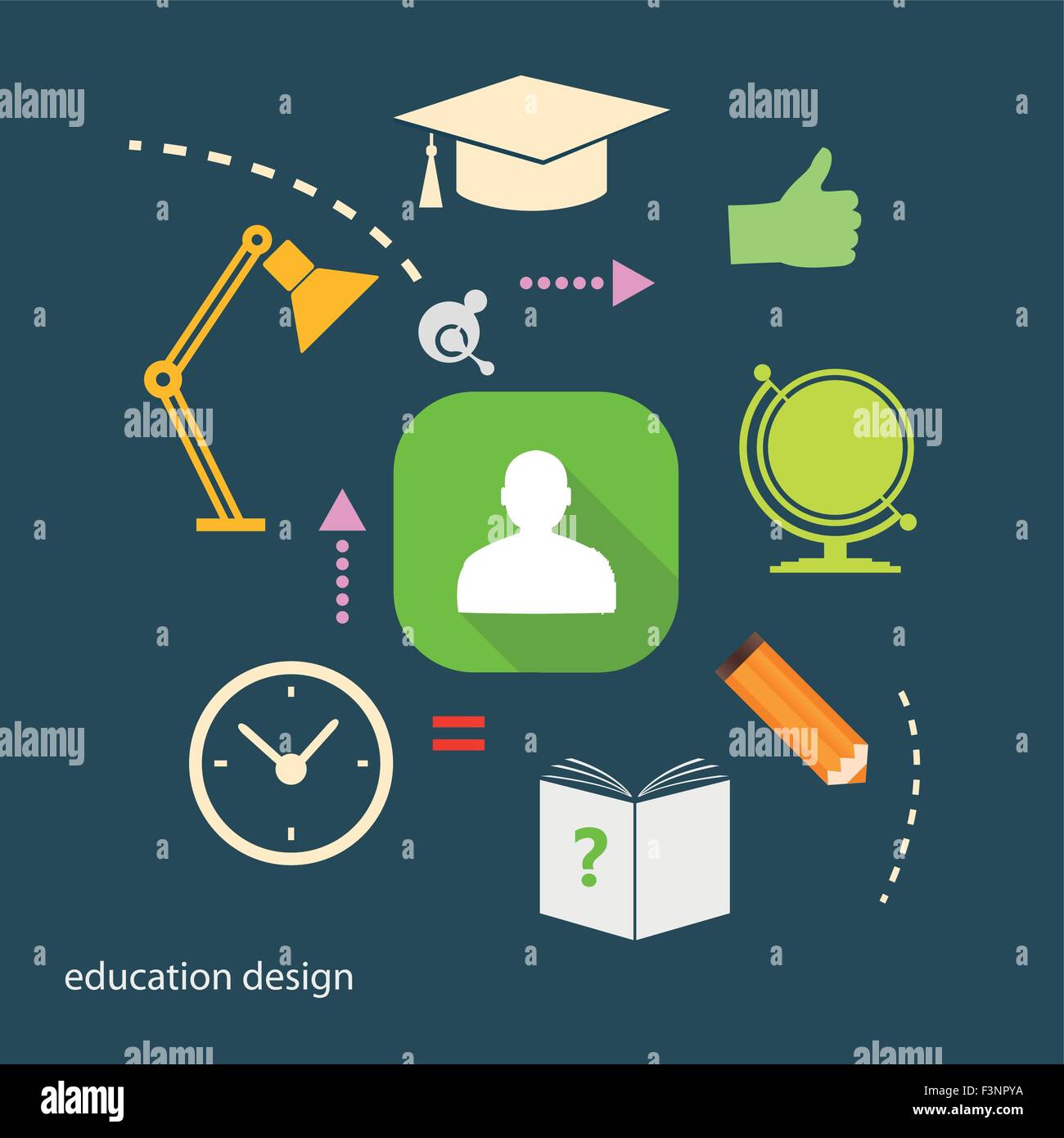 Set of flat icons for study Stock Vector Image & Art - Alamy